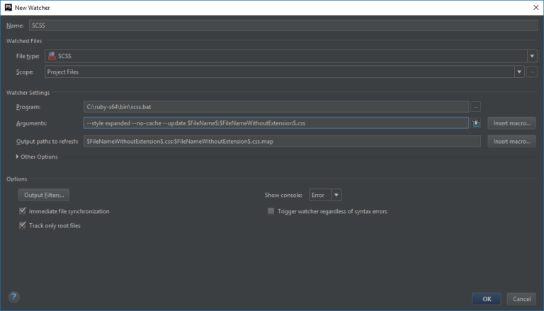 Compiling Sass In Phpstorm Automatically With A File Watcher Kau Boys 8475